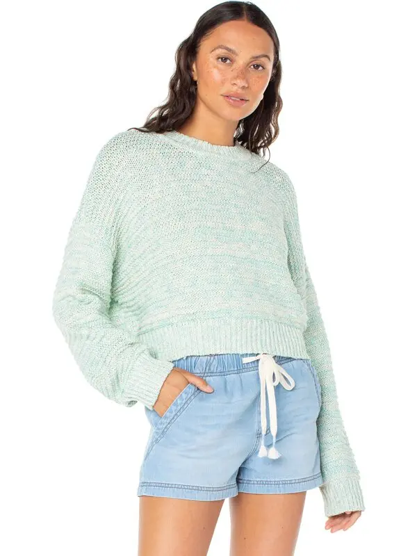 Roxy Enchanted Sky Crewneck Sweater - Aquifer Solid
