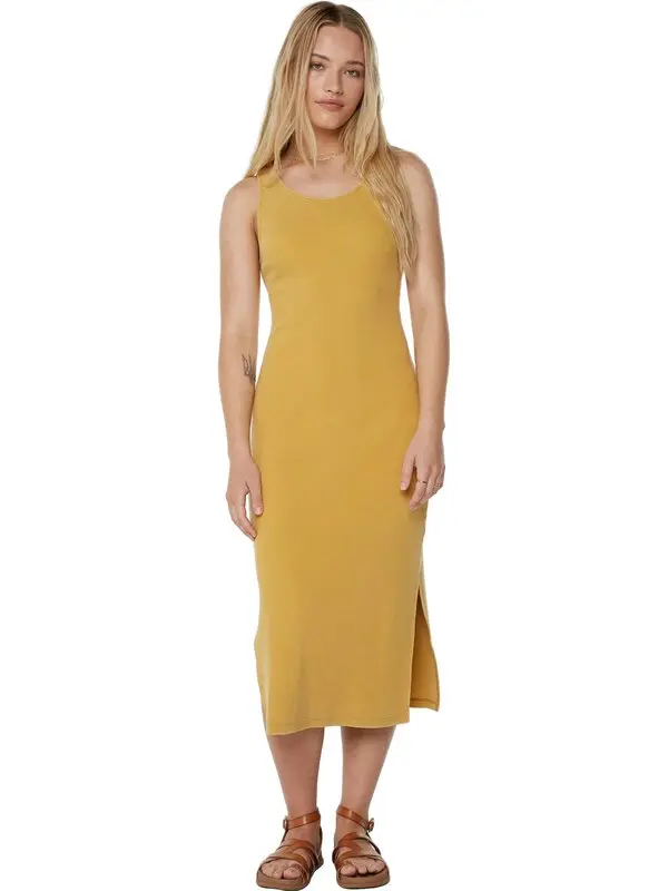 Roxy City Lights Midi Dress - Amber Gold Solid