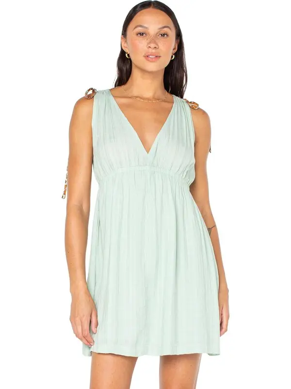 Roxy In The Moment Mini Dress - Cameo Green Solid