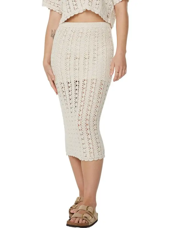 Roxy Crochet Sea Swirl Skirt - Parchment Solid