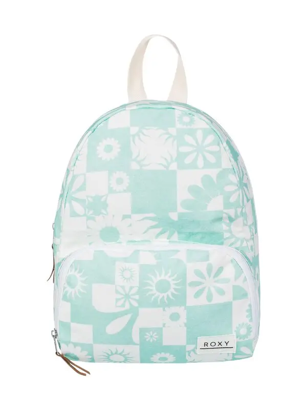 Roxy Small Printed Cotton Backpack - Beach Glass Beach Bum Check