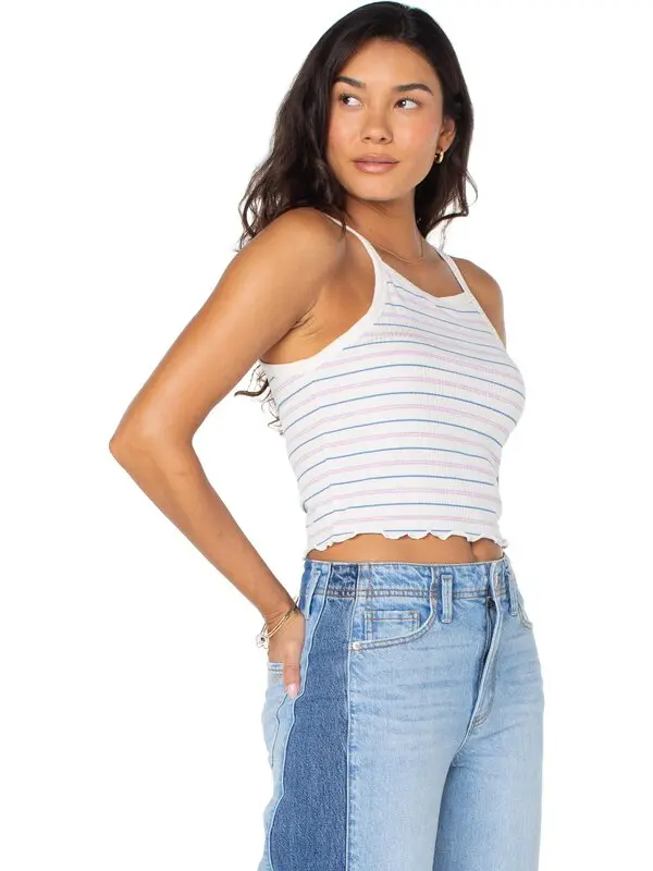 Roxy Cool Sunsetz Top - Egret Offshore Stripe