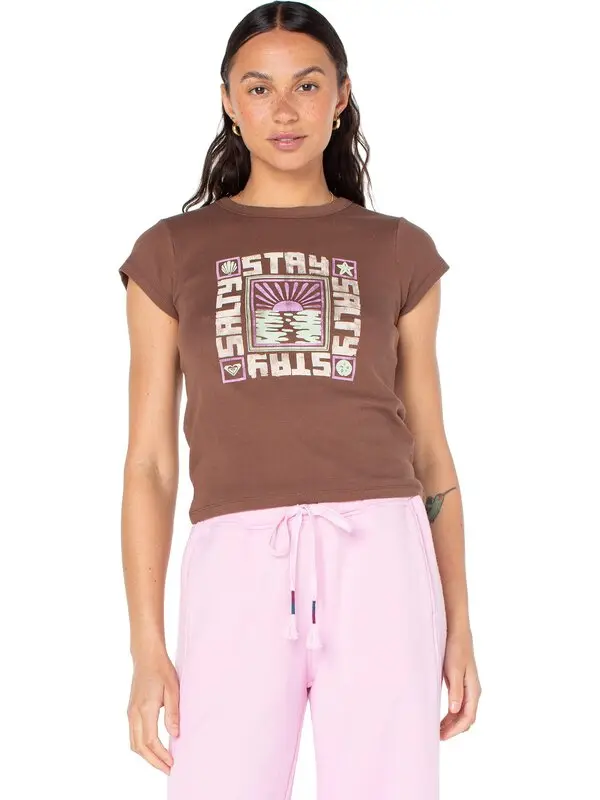 Roxy Stay Salty Block Baby Tee - Tiramisu