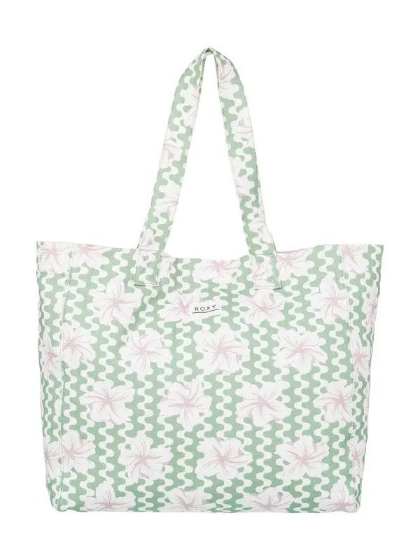 Roxy Printed Tote Bag - Basil Party Waves