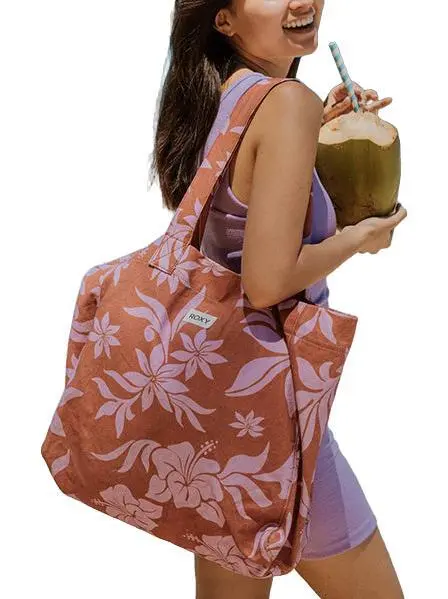 Roxy Printed Tote Bag - Vaca All Day Ditsy Orchid