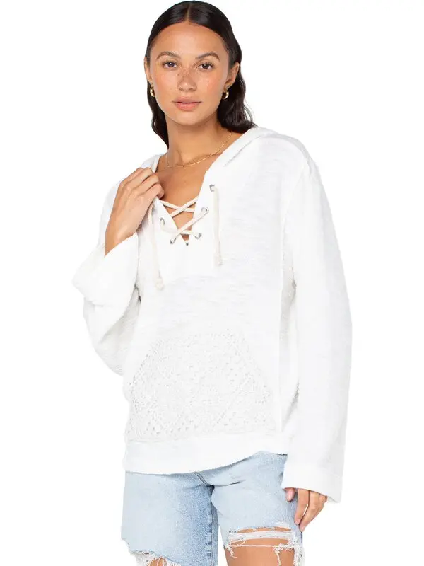 Roxy Pearling Poncho 3 - Snow White Solid