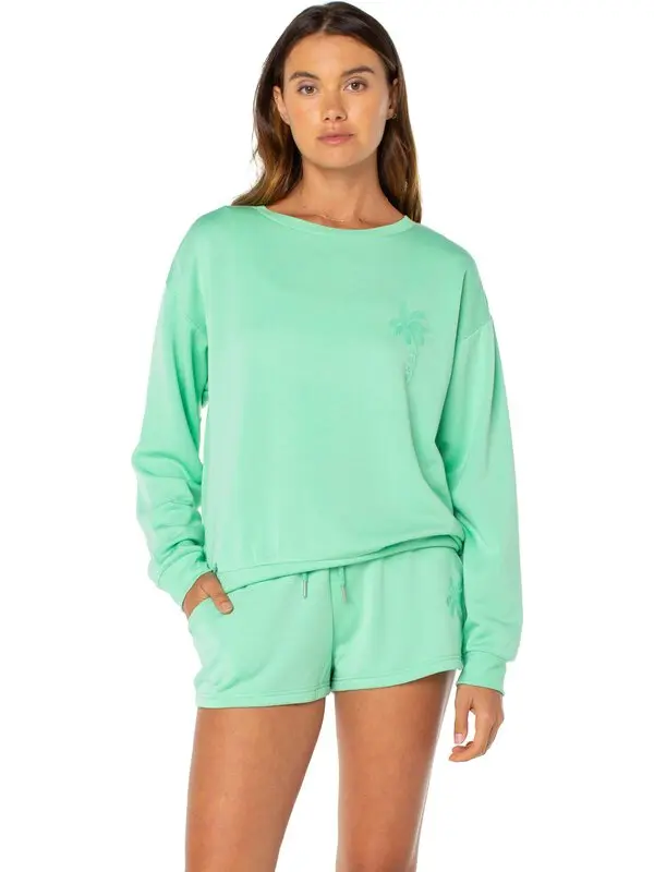 Roxy Surfing Moonlight Fleece Top - Spring Bud Foggy Palm Emb