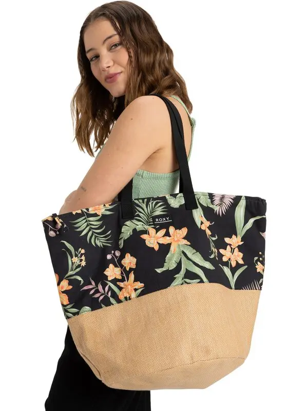 Roxy Waikiki Life Tote Bag - Anthracite Island Escape