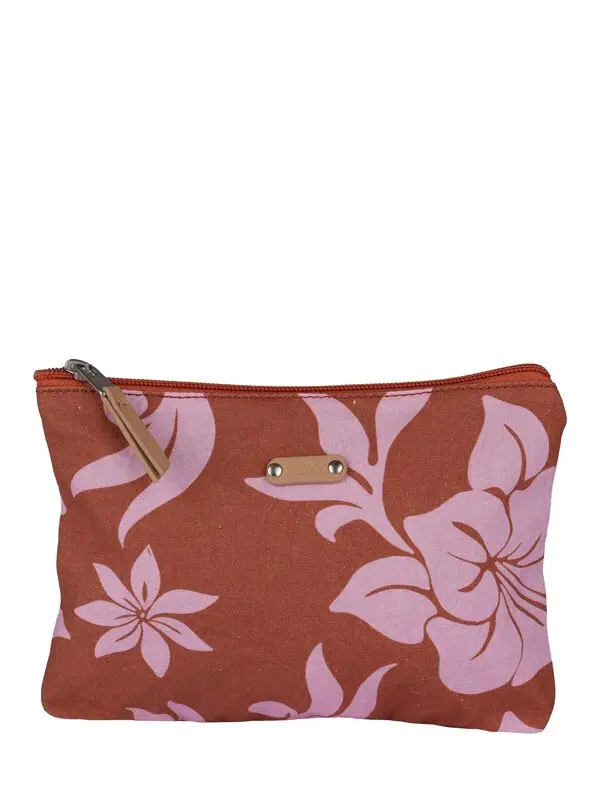 Roxy Printed Cotton Pouch - Vaca All Day Ditsy Orchid