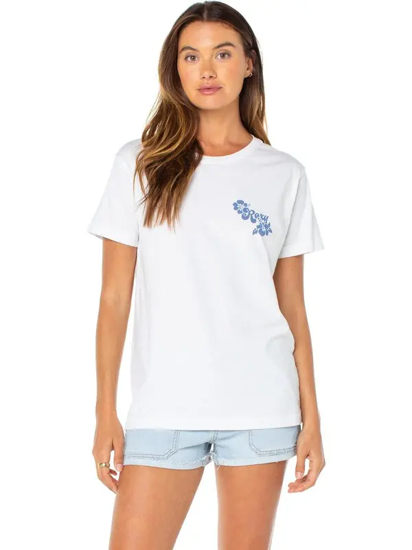 Roxy Hibiscus View Tee - Cloud Dancer Hibiscus View