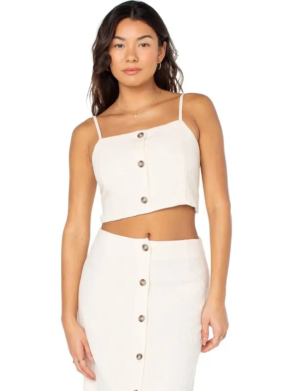 Roxy Island Nomad Cropped Top - Parchment Solid