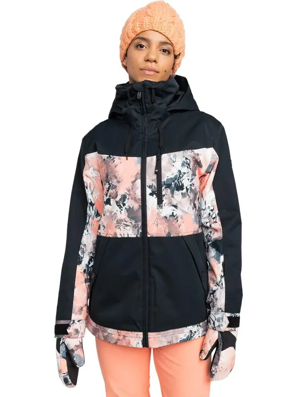 Roxy Presence Parka Jacket - Peach Pink Dreamy Picture
