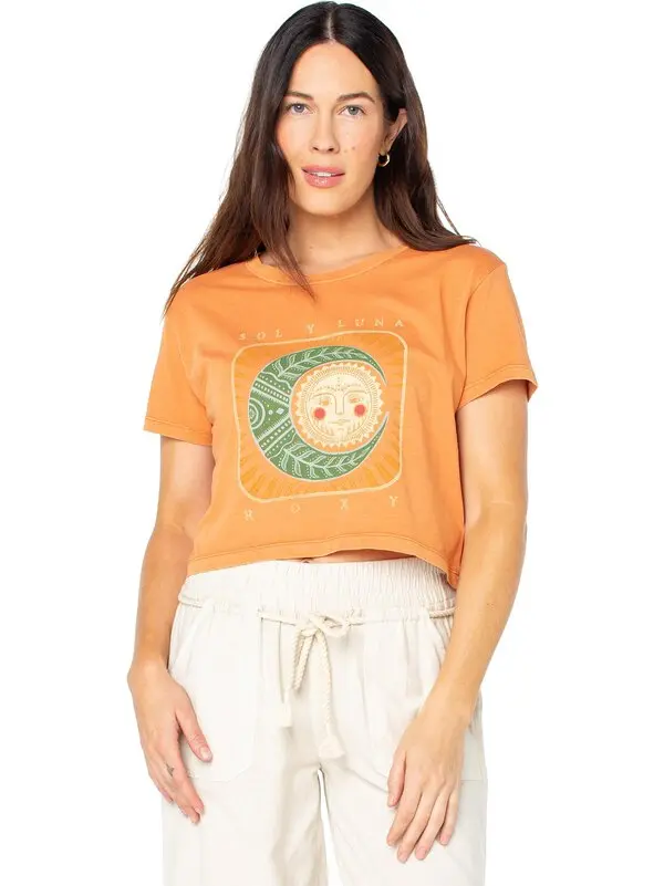 Roxy Cropped Boxy Tee - Golden Ochre Sol Y Luna