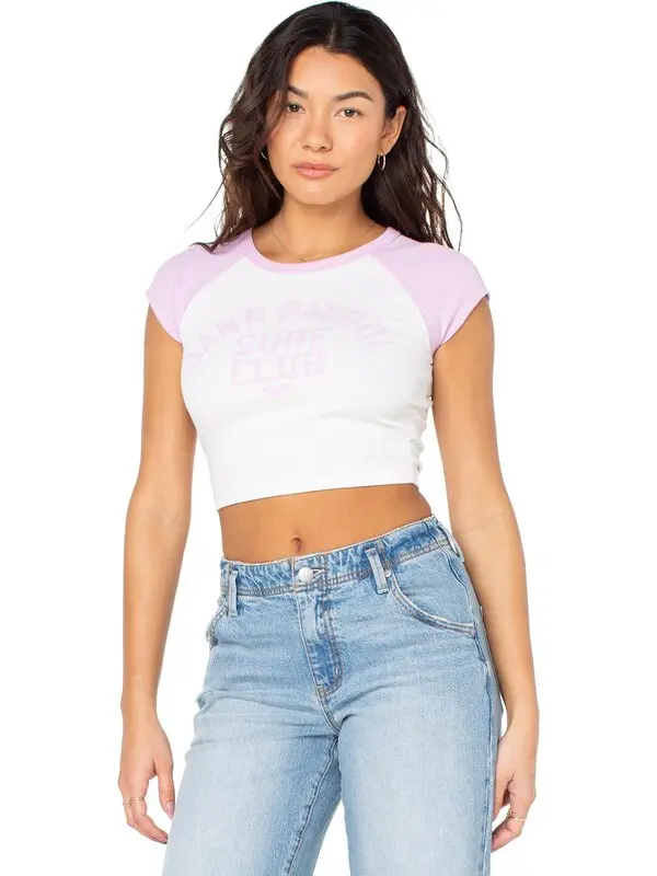 Roxy Dawn Patrol Cropped T-shirt - Orchid Bouquet Dawn Patrol