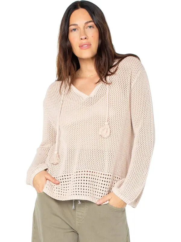 Roxy Relaxed Fit Hooded Tunic - Parchment Solid