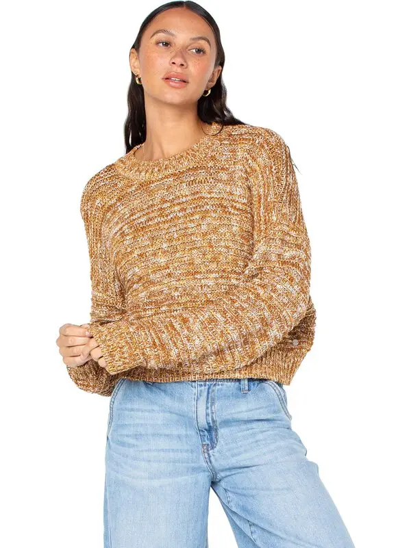 Roxy Enchanted Sky Crewneck - Buckthorn Brown / Snow White