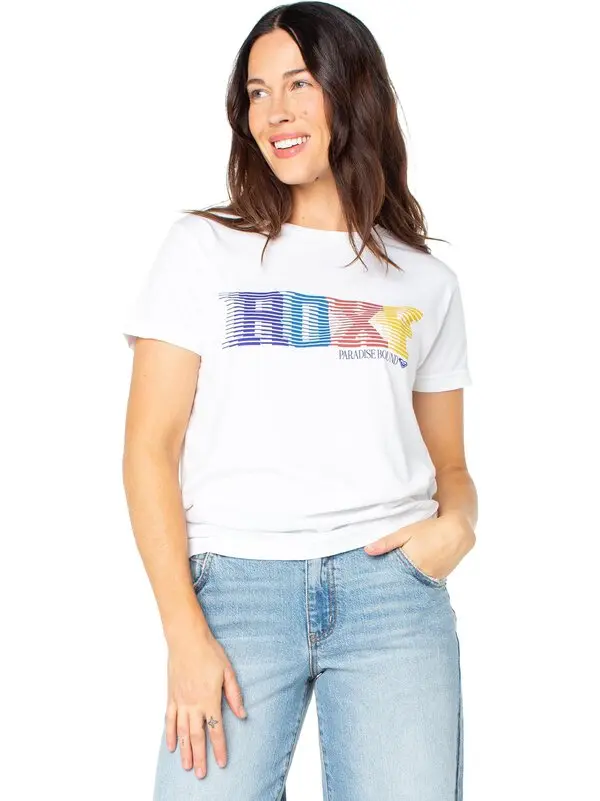 Roxy Paradise Bound Boyfriend Tee - Egret Paradise Bound