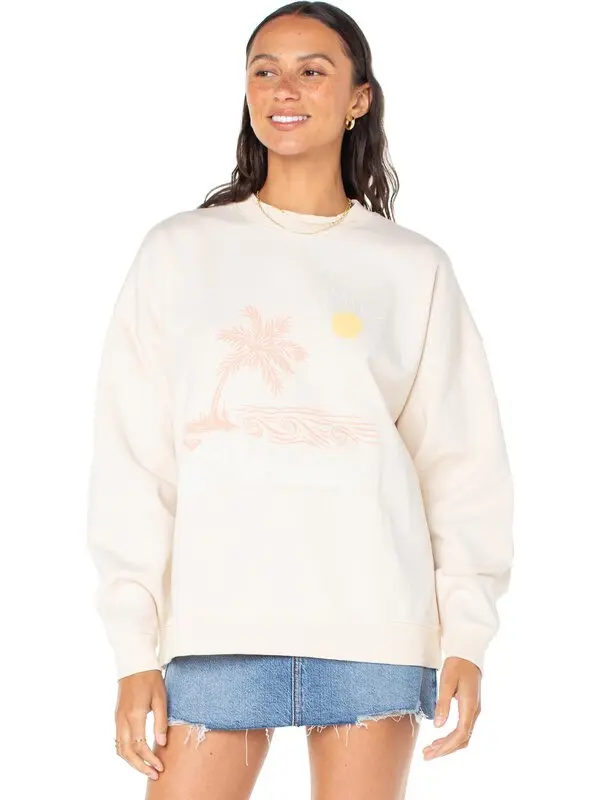 Roxy Lineup Oversized Crewneck - Pink Champagne Paraiso