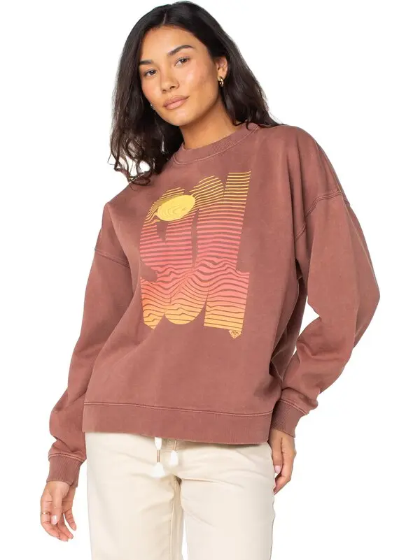 Roxy Lineup Oversized Crewneck - Tiramisu Sol