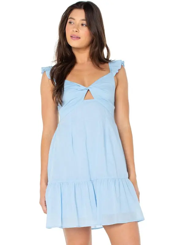 Roxy Tropical Tulip Mini Dress - Airy Blue Solid