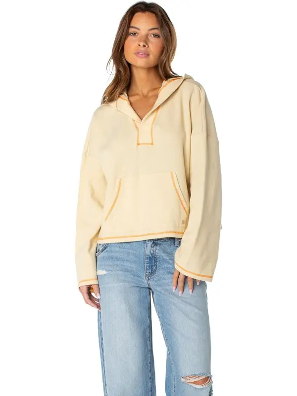 Roxy Seaside Thermal Hoodie - Parchment Bird Of Paradise