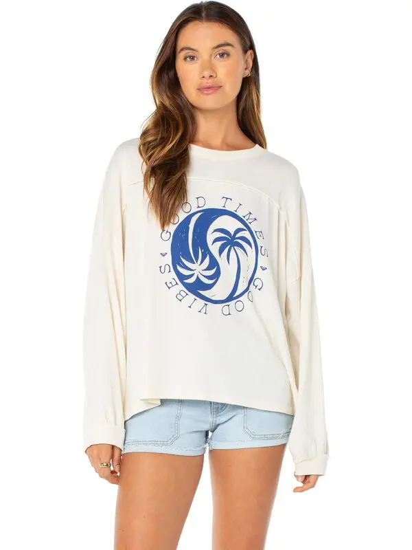 Roxy Changing Tides Top - Cloud Dancer Yin Yang Palm