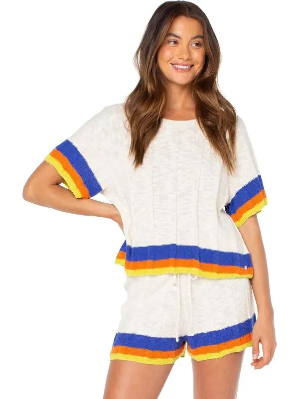 Roxy Cabana Club Tee Stripe Top - Dew /multicolor