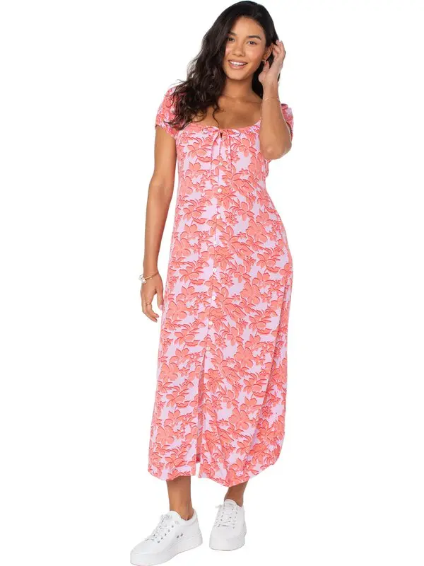 Roxy Shelley Coast Midi Dress - Orchid Bouquet Penida