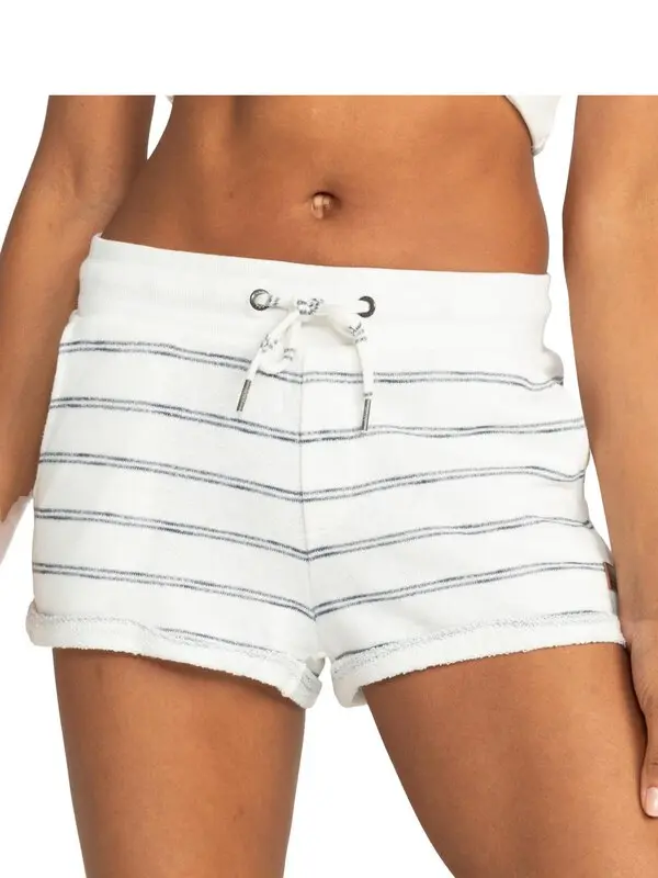 Roxy Striped Shorts - Snow White Mood Indigo Stripe