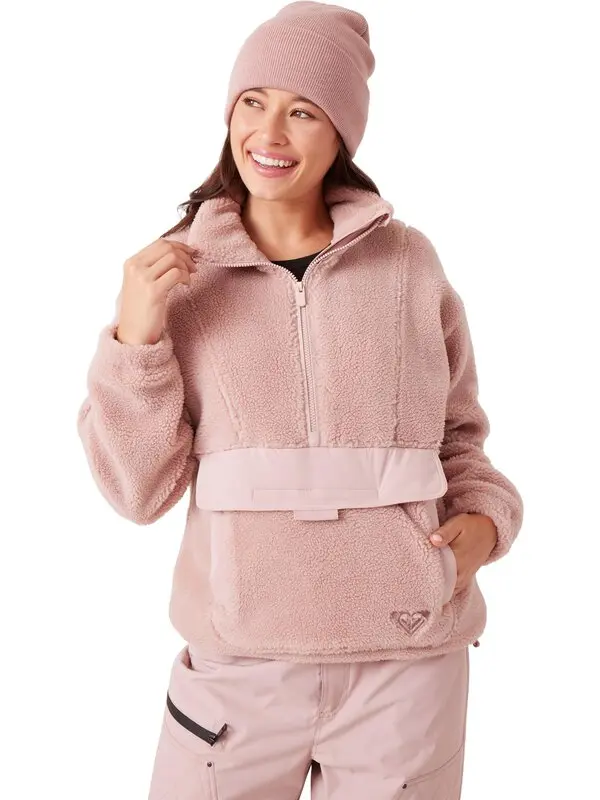 Roxy Half-zip Sherpa Anorak - Adobe Rose