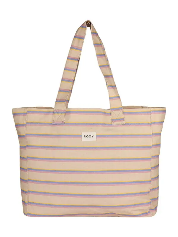 Roxy Printed Tote Bag - Banana Cream Stripe