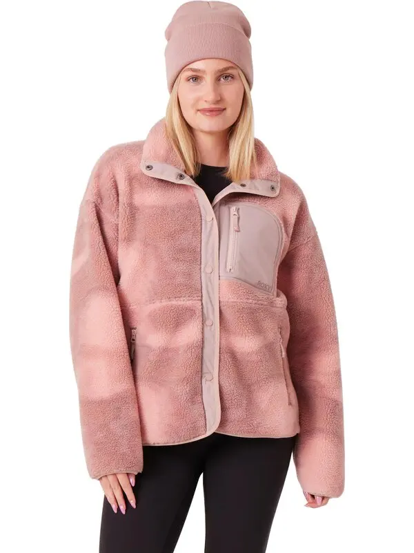 Roxy Axel Bonded Sherpa Jacket - Pink Combo