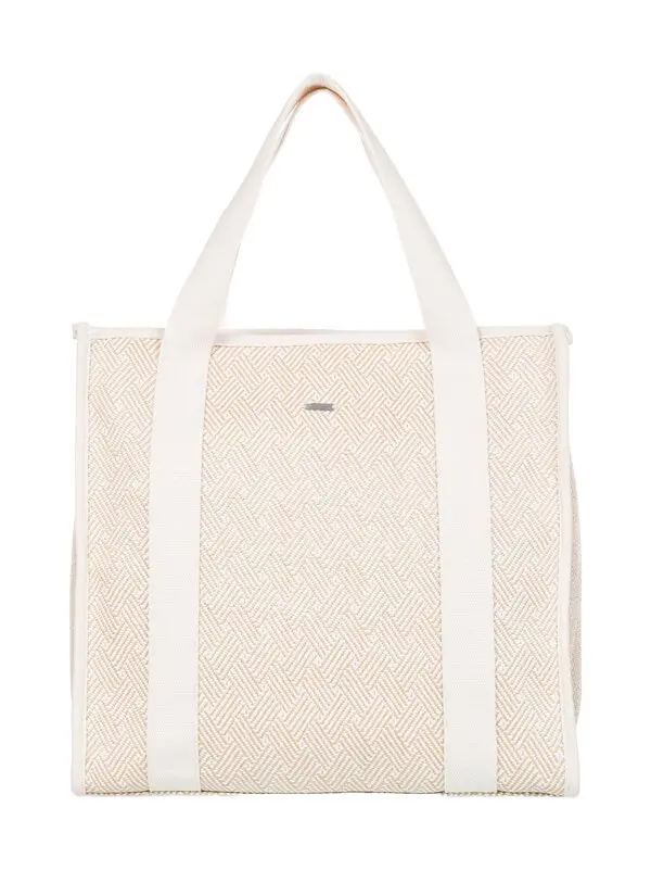 Roxy Straw And Cotton Tote Bag - Natural