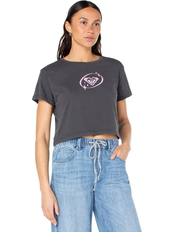 Roxy Saturn Classic Cropped Boxy Tee - Phantom