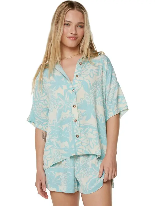 Roxy Kokomo Camp Shirt - Tibetan Stone Tropicool