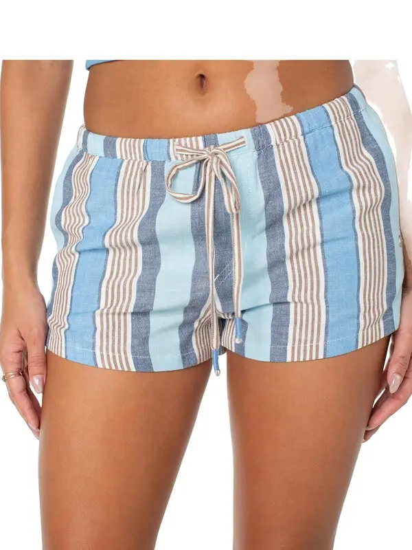 Roxy Iyla Striped Shorts - Silver Lake Boardwalk Stripe