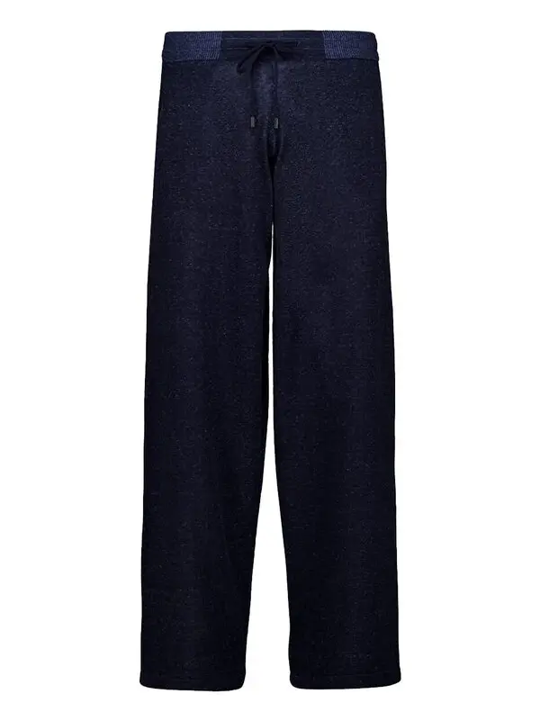 PIACENZA CASHMERE 1733 Silk And Linen Wide-leg Trousers - Blue