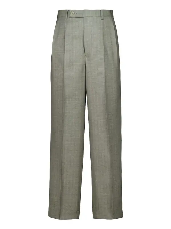Auralee Striped Wool Slacks - Grey