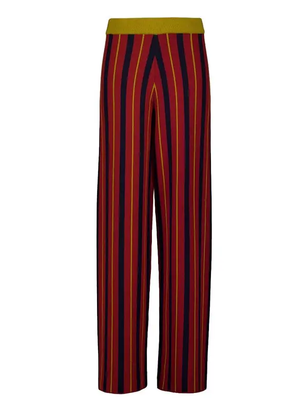 PAULA Mira Dahlia Knitted Striped Pants - Red