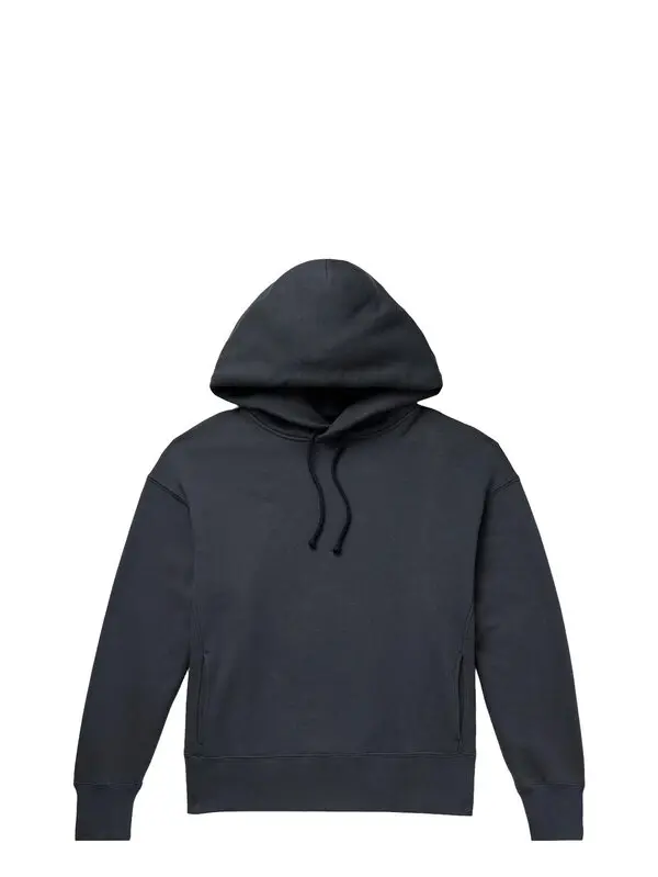 STOFFA Cotton-jersey Hoodie - Blue