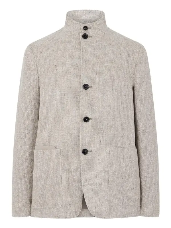 Zegna Textured-linen Jacket - Gray