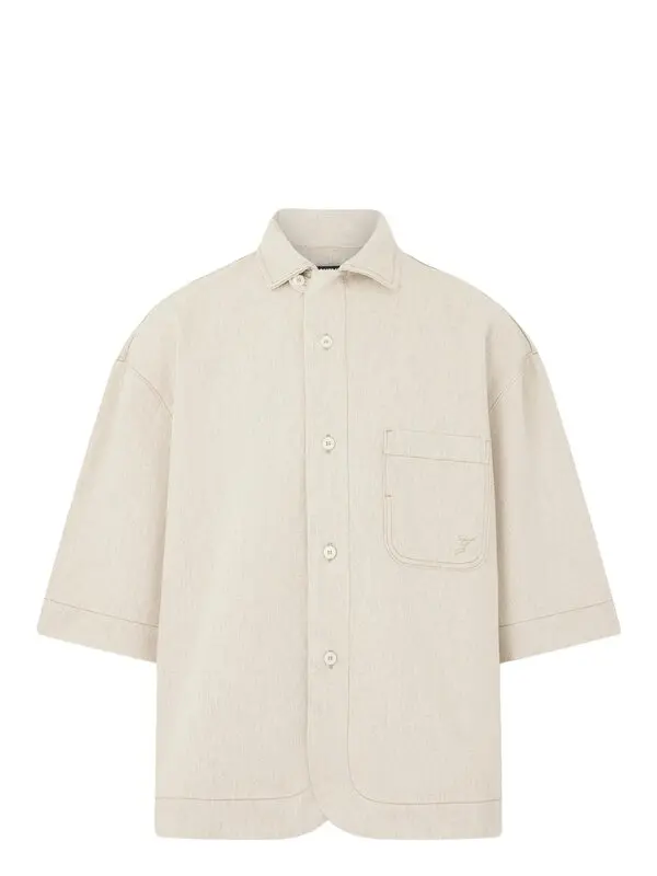 Jacquemus Paysan Cotton And Hemp-blend Denim Shirt - Neutrals
