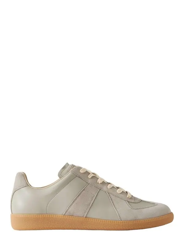 MAISON MARGIELA Replica Leather And Suede Sneakers - Gray