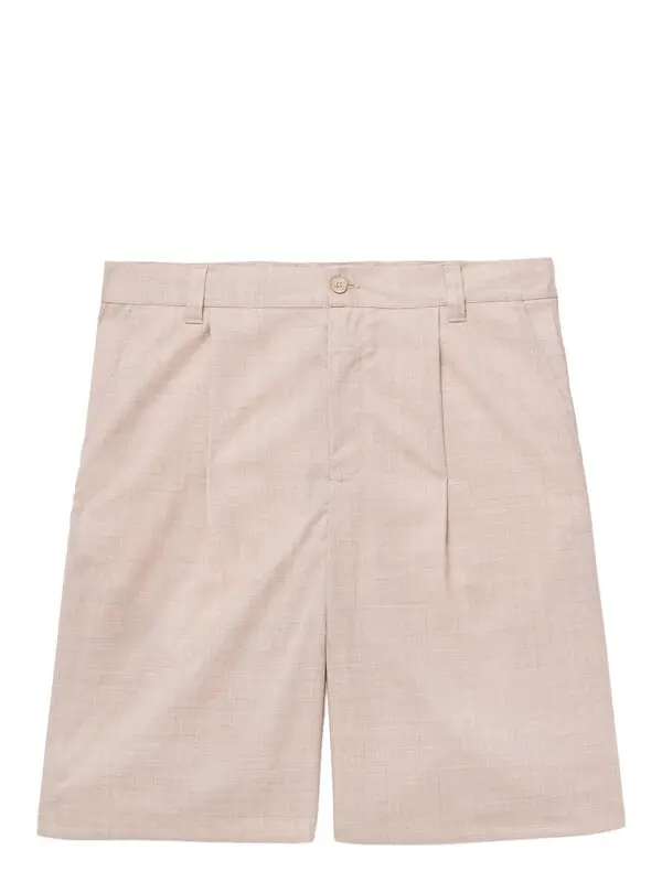 Frescobol Carioca Serano Pleated Wool Shorts - Neutrals