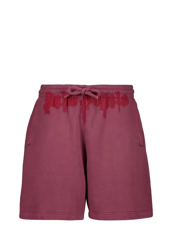 Palm Angels Cotton Logo Waist Sweatshorts - Burgundy
