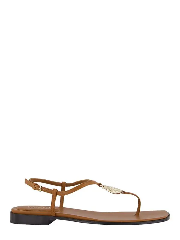 Gucci Leather Flat Thong Sandals With Interlocking G - Brown