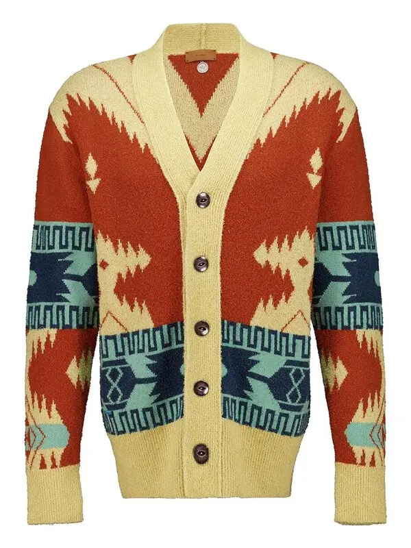 Alanui Sunrise Golden Dusk Jacquard Cardigan - Orange