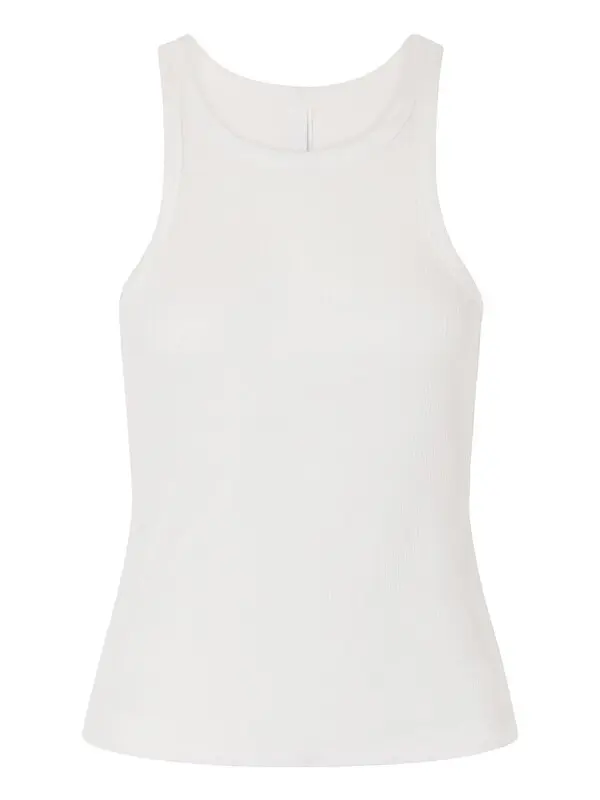 SKIMS Ribbed-knit Jersey Tank - White