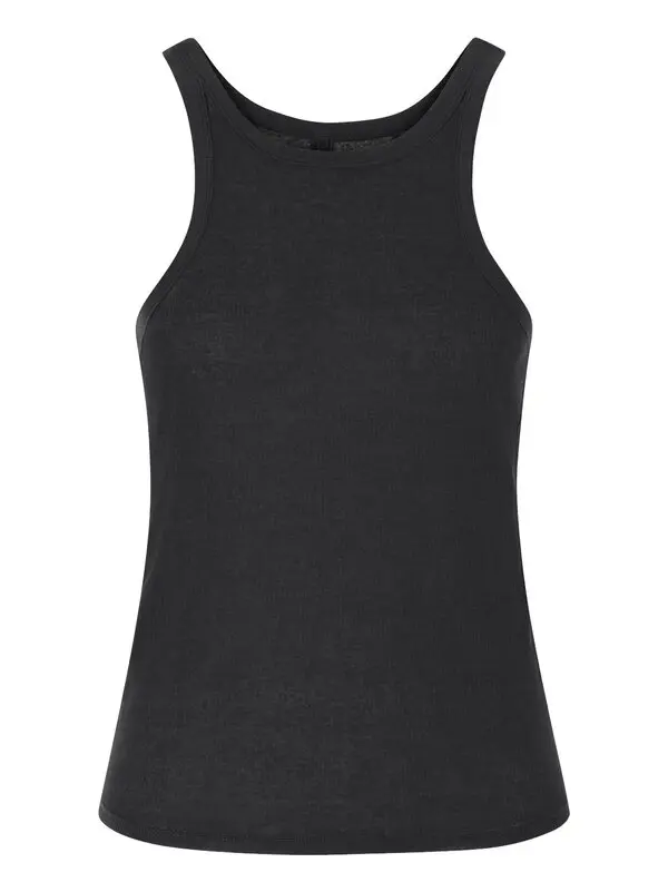 SKIMS Ribbed-knit Jersey Tank - Black