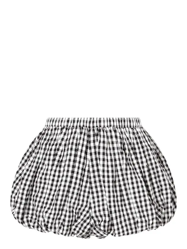 Alix Of Bohemia Briar Gathered Checked Cotton Shorts - Black
